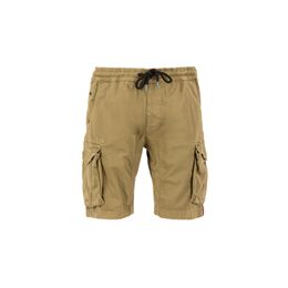 Herren Sweatshorts "Cotton Twill Jogger Short", gr&uuml;n, Gr. M, Alpha Industries, Obermaterial: 98% Baumwolle, 2% Elastan, Hosen
