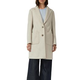 Damen Langmantel, beige, Gr. 42, s.Oliver BLACK LABEL, unifarben, Strick, Obermaterial: 90% Polyester, 10% Viskose, M&auml;ntel, Strick, mit Reverskragen