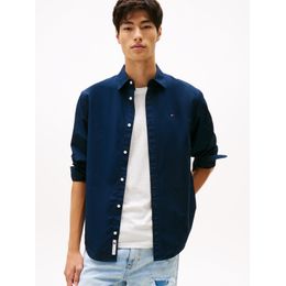 Tommy Jeans Herren Langarmhemd "TJM POPLIN", blau, Gr. S, Web, Obermaterial: 100% Baumwolle, Hemden, Regular fit, Kentkragen