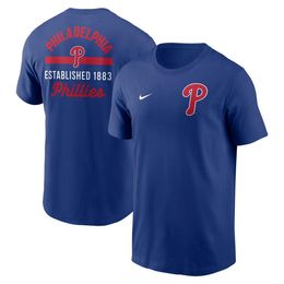 Nike Damen T-Shirt "Nike Shirt Philadelphia Phillies Nike MLB 2 Hit Cotton"blau, Gr. L, 100% Baumwolle, Shirts