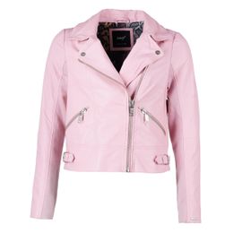 Maze Damen Lederjacke "Sweeny2", pink, Gr. M, Obermaterial: 100% Lammleder; Futter: 100% Polyester; Strickmaterial: 95% Baumwolle, 5% Elastan, Jacken