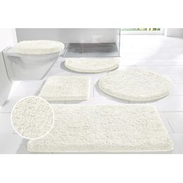 Badematte my home, H:30mm, beige, Polyester, Badematten, "Sanremo, Badvorleger, Badezimmer Teppich, sehr weich", Badteppich, unifarben, rechteckig,