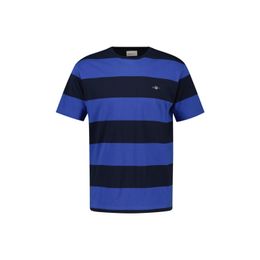 Gant Herren T-Shirt "T-Shirt BAR STRIPE T-SHIRT 1er Pack", blau, Gr. M, Obermaterial: 100% Baumwolle CO., Shirts