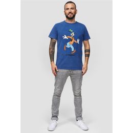 Recovered Herren T-Shirt "Disney Excited Goofy", blau, Gr. S, bedruckt, 100% Baumwolle, Shirts, im lockeren Schnitt