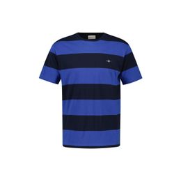 Gant Herren T-Shirt "T-Shirt BAR STRIPE T-SHIRT 1er Pack", blau, Gr. M, Obermaterial: 100% Baumwolle CO., Shirts