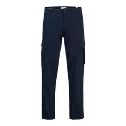 Jack & Jones Jungen Cargohose "JPSTKANE JJJONNIE CARGO JNR", blau, Gr. 146, JACK & JONES JUNIOR, unifarben, Web, Obermaterial: 98% Baumwolle, 2% Elasthan, Hosen