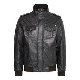 !Solid SOLID Herren Lederjacke "Lederjacke SDCamash", schwarz, Gr. S, Obermaterial: 100% Schafsleder sheepskin., Jacken