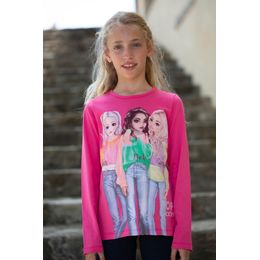 Top Model TOPMODEL M&auml;dchen Langarmshirt "Topmodel Langarmshirt", pink, Gr. 164, bedruckt, Single Jersey, Obermaterial: 100% Baumwolle, Shirts, mit extra