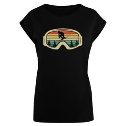 F4NT4STIC Damen T-Shirt "Retro Skibrille Wintersport", schwarz, Gr. XXXL, Obermaterial: 100% Baumwolle, Shirts, Premium Qualit&auml;t
