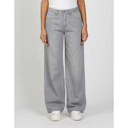 Gang Damen Weite Jeans "94CARLOTTA", grau, Gr. 27, Denim/Jeans, Obermaterial: 100% Baumwolle, Jeans, weiter Fit im bodenlangen Palazzo-Style
