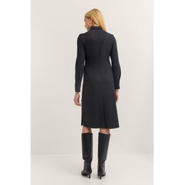 Bugatti Damen Blusenkleid "Jersey", schwarz, Gr. 38, unifarben, 73% Viskose, 24% Polyester, 3% Elasthan, Kleider, mit Knopfleiste und Hemdkragen