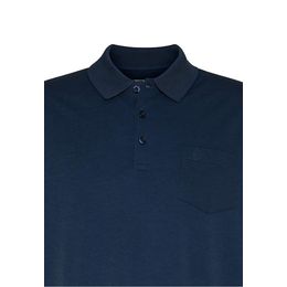 Bugatti Herren Poloshirt, blau, Gr. S, unifarben, 50% Baumwolle, 50% Polyester, Shirts, mit Brusttasche