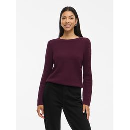 Vila Damen Rundhalspullover "VIDALO O-NECK L/S KNIT TOP- NOOS", lila, Gr. L, unifarben, Feinstrick, Obermaterial: 100% Baumwolle, Pullover