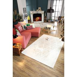 Teppich Tom Tailor HOME, B:50cm H:5mm L:80cm, beige, Wolle, Wohnzimmer, Teppiche, "Fine Lines", Flachgewebe, Rauten Design, ideal im Wohnzimmer &