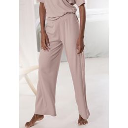 Vivance Dreams Damen 7/8-Hose, Gr. 36, rosa, Rippstrick, Obermaterial: 63% Polyester, 33% Viskose, 4% Elasthan, Basic, Hosen, in weicher Rippqualität