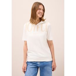 Cecil Damen Kapuzenshirt, wei&szlig;, Gr. XL, unifarben, Web, 48% Baumwolle, 48% Modal, 4% Elasthan, Shirts, im soften Baumwoll-Mix