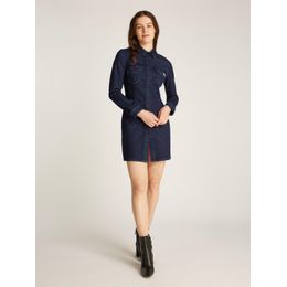 Damen Jeanskleid "DARTED LEAN SHIRT DENIM DRESS", blau, Gr. L, Calvin Klein Jeans, unifarben, Denim/Jeans, Obermaterial: 94% Baumwolle, 4%