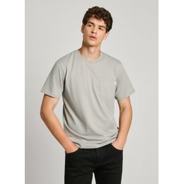 Pepe Jeans Herren T-Shirt "MANS TEE", grün, Gr. L, Jersey, Obermaterial: 50% Baumwolle, 50% Polyester, Shirts
