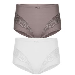 SuSa Damen Miederslip "2er Pack Miederslip London", Gr. 50frosty lavender weiß, Stoff, Obermaterial: 75% Polyamid PA. 25% Elasthan EL., Unterhosen
