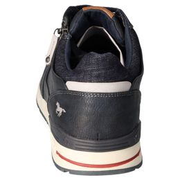 Mustang Shoes Damen Sneaker, Gr. 41, blau, Lederimitat, Textil, Schuhe, Freizeitschuh, Schn&uuml;rschuh mit Au&szlig;enrei&szlig;verschluss