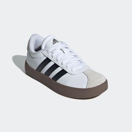 Mädchen Sneaker "VL COURT 3.0", adidas Sportswear, Gr. 34, schwarz-weiß, Leder, Synthetik, Schuhe, inspiriert vom Design des adidas samba