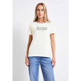 Street One Damen T-Shirt, wei&szlig;, Gr. 36, bedruckt, Web, 100% Baumwolle, Shirts, Feel Good Fit