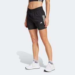 Damen Laufshorts "OTR B S 2in1 W", schwarz, Gr. XL, adidas Performance, Obermaterial: 100% Polyester, Hosen