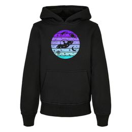 F4NT4STIC Kinder Kapuzenpullover "Retro Alien Space Sunset", schwarz, Gr. 122, Obermaterial: 65% Baumwolle, 35% Polyester, Pullover, Premium Qualit&auml;t