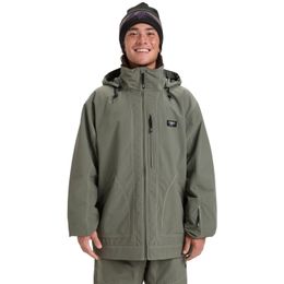 Quiksilver Herren Snowboardjacke "Live Wire", grün, Gr. S, 63% recyceltem Nylon, 37% Nylon, Jacken