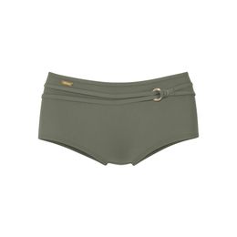 Lascana Damen Bikini-Hotpants "Italy", gr&uuml;n, Gr. 38, unifarben, Microfaser, Microfaser, Polyamid, Badehosen, mit Zierg&uuml;rtel