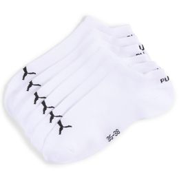 Puma Damen Socken "Sneaker-Socken (6er-Pack) Erwachsene", Gr. 49, wei&szlig;, 66% Baumwolle, 14% Polyester, 18% Polyamid, 2% Elasthan, Socken