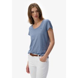 Superdry Damen T-Shirt "STUDIOS SCOOP NECK TEE"tidal blau, Gr. S, unifarben, Single Jersey, Obermaterial: 60% Baumwolle, 40% Lyocell, Shirts