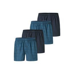 Schiesser Herren Webboxer "Web-Boxershorts 4er Pack", Gr. Ldunkelblau, petrol, Obermaterial: 100% Baumwolle CO., Unterhosen