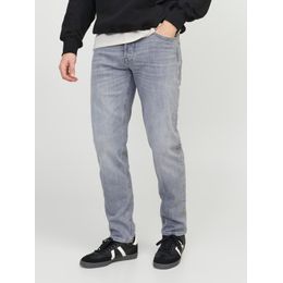 Jack & Jones JACK & JONES Herren Tapered-fit-Jeans "JJIMIKE JJORIGINAL CJ SN", blau, Gr. 34, Abriebeffekte, Denim/Jeans, Obermaterial: 95% Baumwolle, 3%
