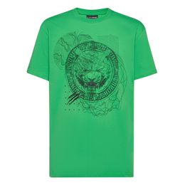 Plein Sport Jungen T-Shirt "Tiger"2702, gr&uuml;nfluo, schwarz, Gr. S, Obermaterial: 100% Baumwolle, Shirts