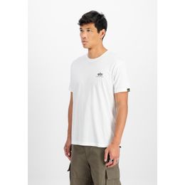 Herren T-Shirt "Basic T-Shirt SL", wei&szlig;, Gr. M, Alpha Industries, Obermaterial: 100% Baumwolle, Shirts