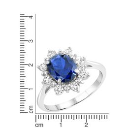 Firetti Damen Goldring "Schmuck Geschenk Gold 375 Damenring Goldring Edelstein Farbstein Rubin", 54, Wei&szlig;gold 333, 2mm, blau, Wei&szlig;gold 333,