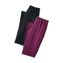 Damen Caprihose, VIVANCE ACTIVE BY LASCANA, Gr. 52, rosa, Single Jersey, Obermaterial: 95% Baumwolle, 5% Elasthan, unifarben, Basic, Hosen, mit