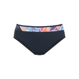 Sunseeker Damen Bikini-Hose "Tahiti", blau, Gr. 36, kontrastfarbene Details, Polyamid, Badehosen, mit bedrucktem Einsatz