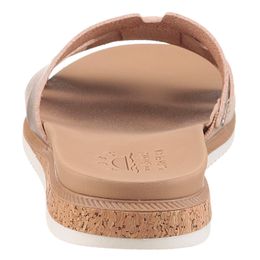 Skechers Damen Pantolette "DESERT KISS LOW-PEAK LOOK", Gr. 41, rosa, Lederimitat, metallic, Schuhe, Flats, Sandale mit Fu&szlig;bett