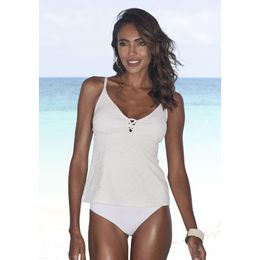 Lascana Damen Bikini-Hose "Omara", beige, Basic, Gr. 44, unifarben, Recycling-Polyamid, Badehosen, aus recycelten Material