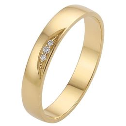 Firetti Damen Trauring "Schmuck Geschenk Gold 375 Hochzeit Ehering "LIEBE"", 17,5, 0,02 SI = kleine Einschl&uuml;sse mit Brillanten, Gelbgold 585, 3,5mm,