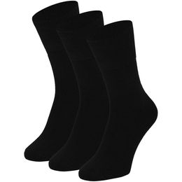 Apollo Damen Diabetikersocken "3er Pack", Gr. 39, schwarz, Elasthan, Polyamid, Viskose, unifarben, Socken, mit temperaturregulierender Funktion