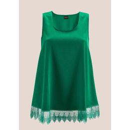 Madeleine Mode MADELEINE Damen Blusentop "Blusentop Top mit Spitze", gr&uuml;n, Gr. 34, Obermaterial: 100% Polyester PES., Blusen