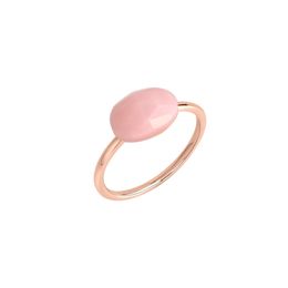 JAMELLI Damen Fingerring "Silber 925 ros&eacute;-vergoldet mit einem pinken Opal 10x7mm", 052 (16,6), 1,7, Silber 925 (Sterlingsilber), rot, Silber 925
