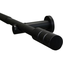 Gardinenstange Gardinia, &Oslash;:19mm, schwarz, Aluminium, Gardinenstangen, "Set Metall", 1-Lauf