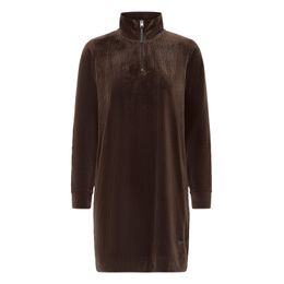 oxmo Damen Sweatkleid "Sweatkleid OXEBBA HALFZIP"coffee bean, Gr. M, Obermaterial: 95% Polyester PES. 5% Elasthan EL., Kleider