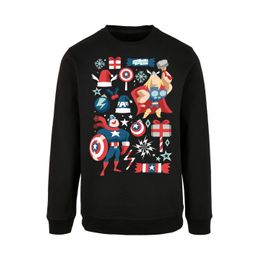 F4NT4STIC Damen Kapuzenpullover "Marvel Thor und Captain America christmas", schwarz, Gr. S, Obermaterial: 50% Baumwolle, 50% Polyester, Pullover,