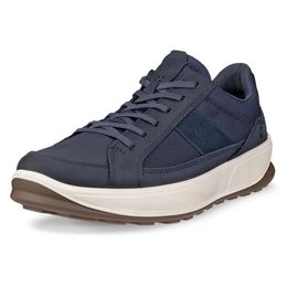 Ecco Herren Sneaker, Gr. 43, blau, Leder, Textil, Schuhe, Halbschuh, Freizeitschuh, Schn&uuml;rschuh mit softem Schaftrand