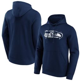 Fanatics Damen Kapuzenpullover "Fanatics Hoodie Seattle Seahawks Splatter Crest Graphic", blau, Gr. L, 80% Baumwolle, 20% Polyester, Pullover